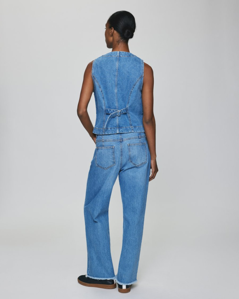 MSCHEli Ada HW Straight Ankle Jeans Mid Blue Wash MSCH Copenhagen - COZMO